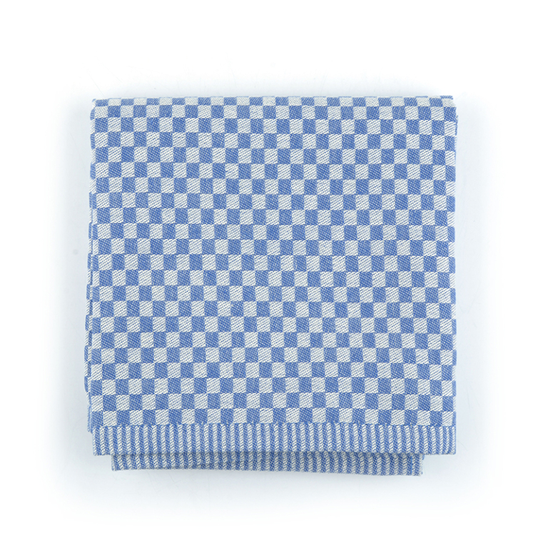 Pompdoek Bunzlau Castle: Theedoek Small Check Royal Blue